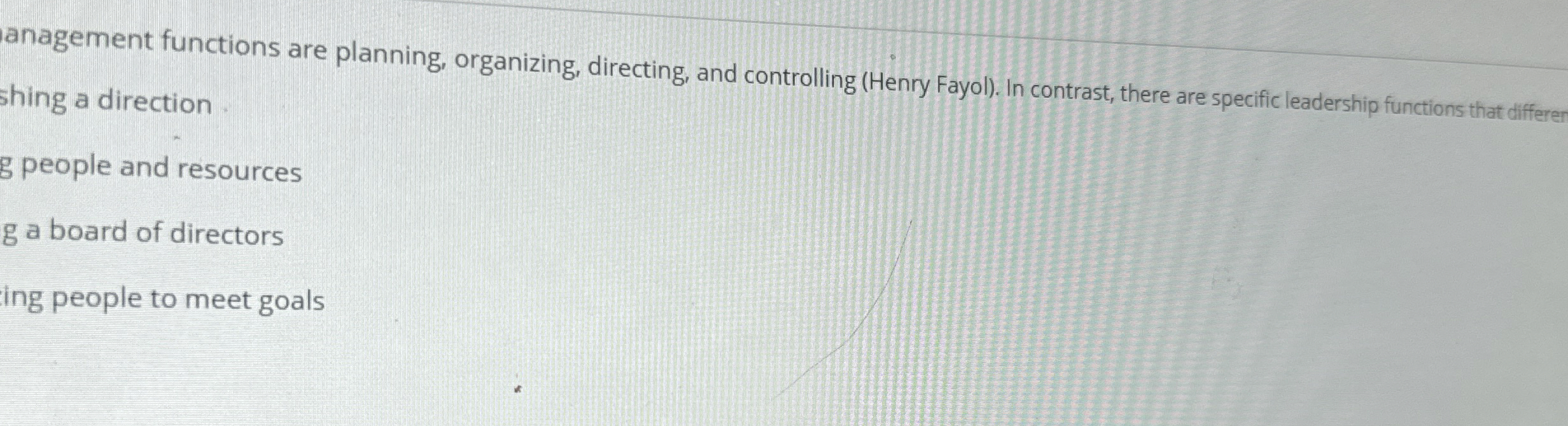 Solved anagement functions are planning, organizing, | Chegg.com