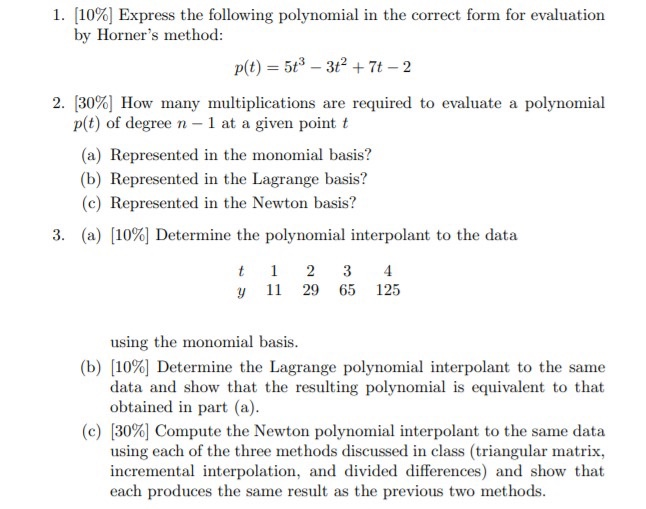 Solved 1. (10%) Express the following polynomial in the | Chegg.com