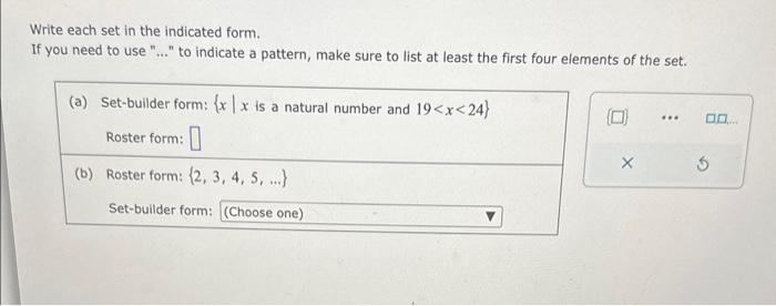 Solved Write each set in the indicated form. If you need to | Chegg.com
