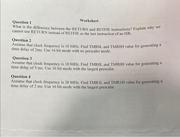 Solved Question 1 Worksheet What is the difference between | Chegg.com
