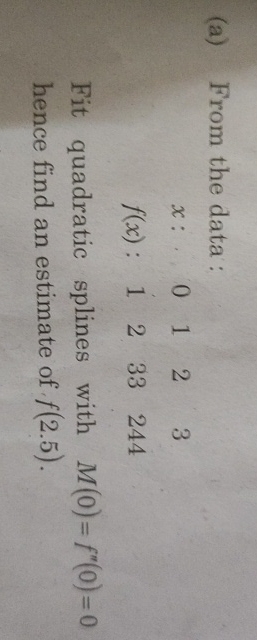 Solved (a) ﻿From the data:x:,0,1,2,3f(x):,1,2,33,244Fit | Chegg.com