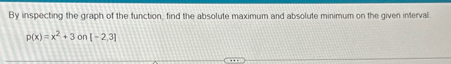 Solved By inspecting the graph of the function, find the | Chegg.com