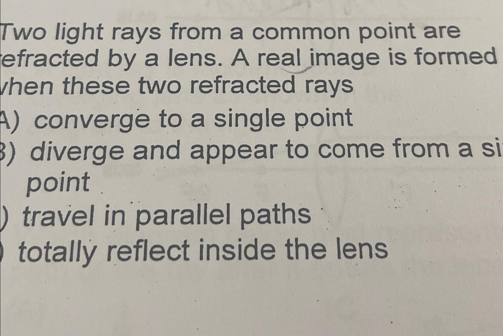 Solved Two light rays from a common point are efracted by a | Chegg.com