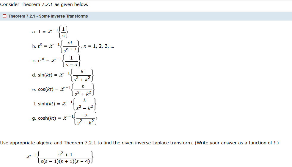 Solved Consider Theorem 7.2.1 as ﻿given below.Theorem | Chegg.com