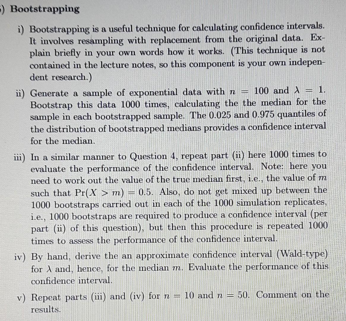 ) Bootstrapping i) Bootstrapping is a useful | Chegg.com