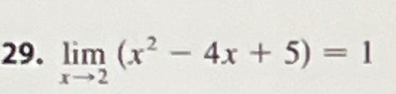 Solved limx→2(x2-4x+5)=1 | Chegg.com