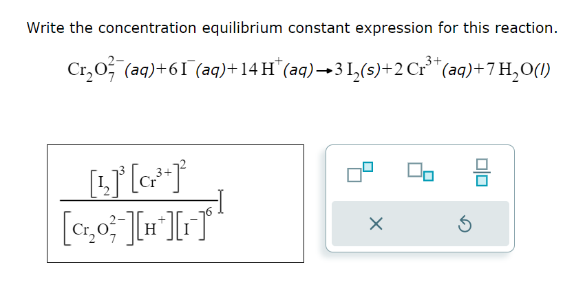 Solved Write the concentration equilibrium constant | Chegg.com