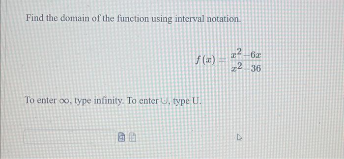 Solved Find the domain of the function using interval | Chegg.com
