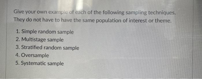 Solved Give your own example of each of the following | Chegg.com