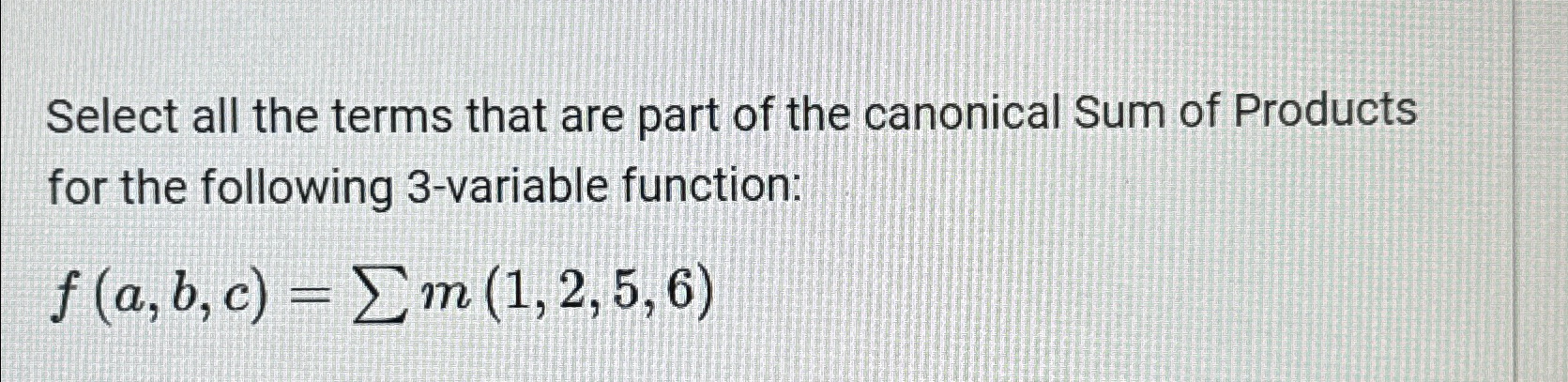Solved Select all the terms that are part of the canonical | Chegg.com