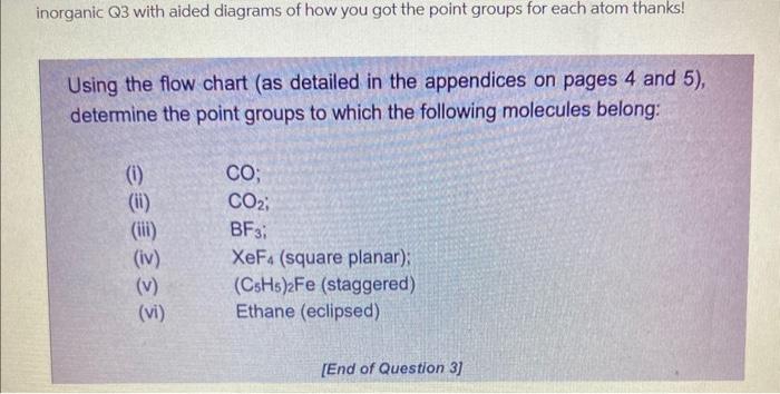 Solved inorganic Q3 with aided diagrams of how you got the | Chegg.com
