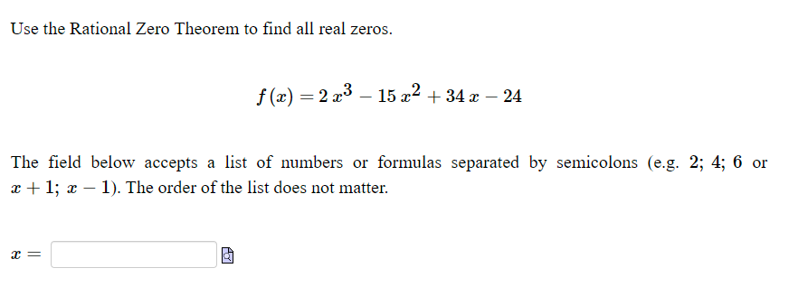 Solved Use the Rational Zero Theorem to find all real | Chegg.com