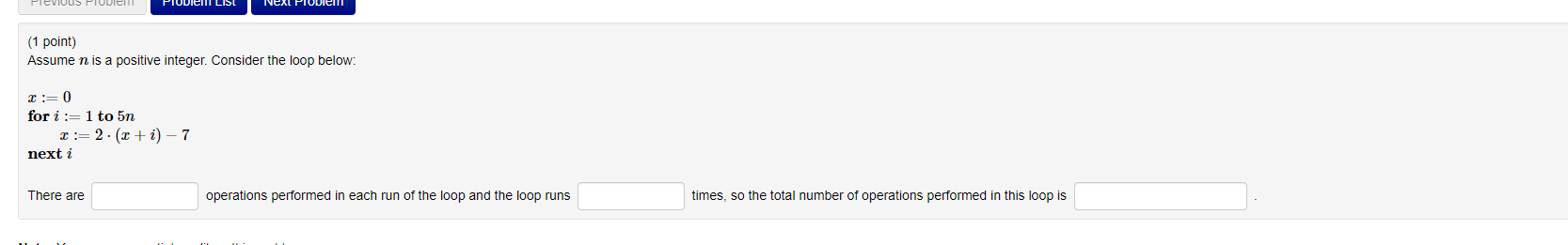 Solved (1 ﻿point)Assume n ﻿is a positive integer. Consider | Chegg.com