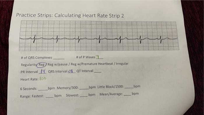 Solved Practice Strips: Calculating Heart Rate Strip 2 مهم | Chegg.com