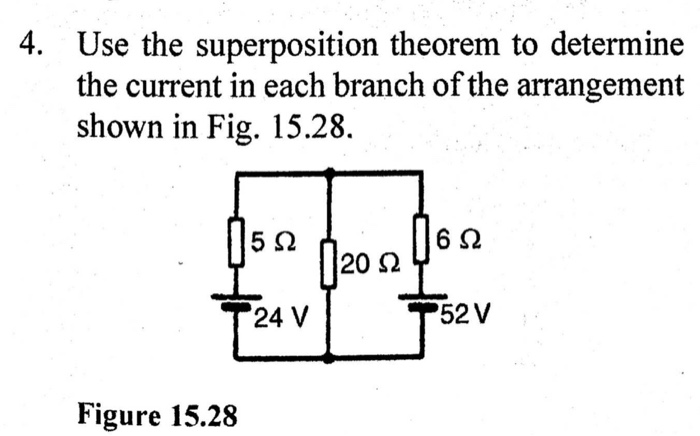 Solved 4. Use the superposition theorem to determine the | Chegg.com