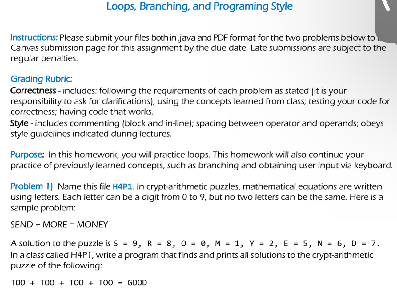Solved Loops Branching And Programing Styleinstructions 