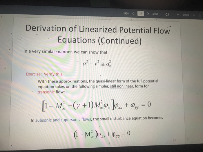 Solved Page 22 > of 30 ZOOM + Derivation of Linearized | Chegg.com