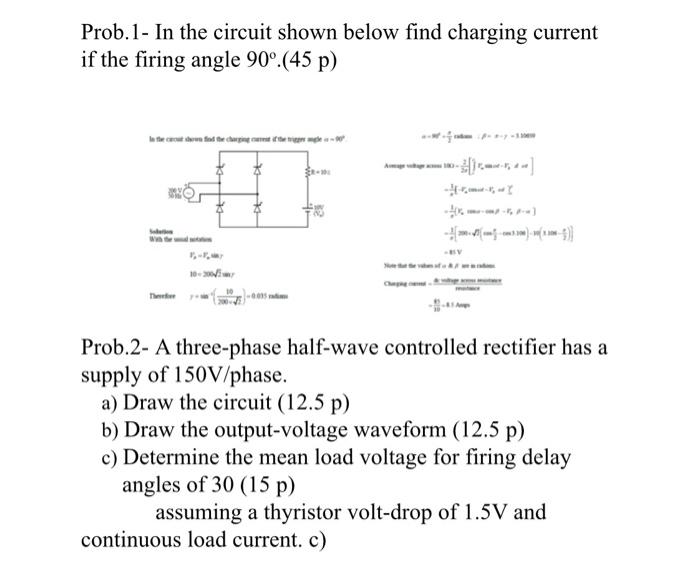 Solved Prob.1- In the circuit shown below find charging | Chegg.com