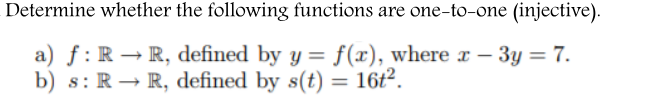 Solved Determine whether the following functions are | Chegg.com