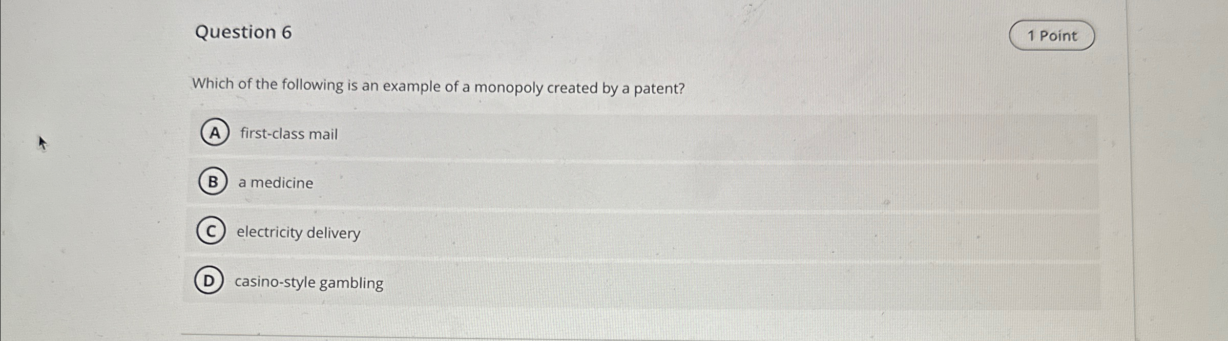 Solved Question 61 ﻿PointWhich of the following is an | Chegg.com