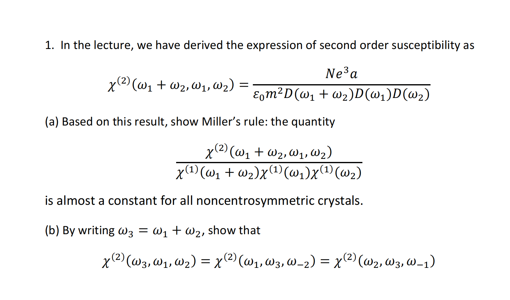 In the lecture, we have derived the expression of | Chegg.com