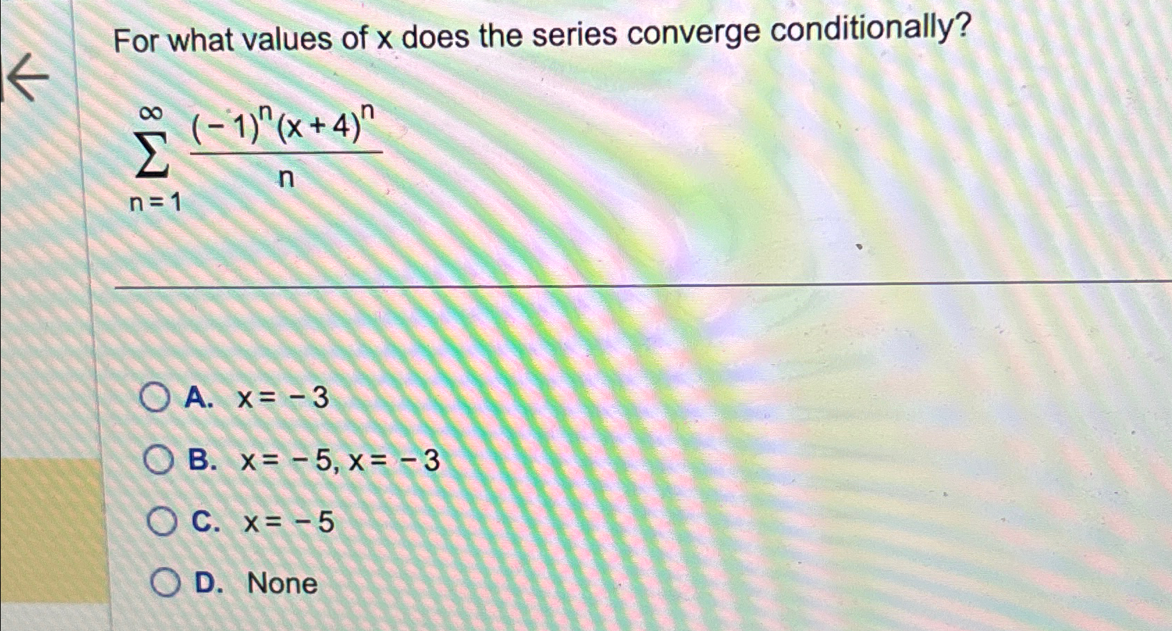 For what values of x ﻿does the series converge | Chegg.com