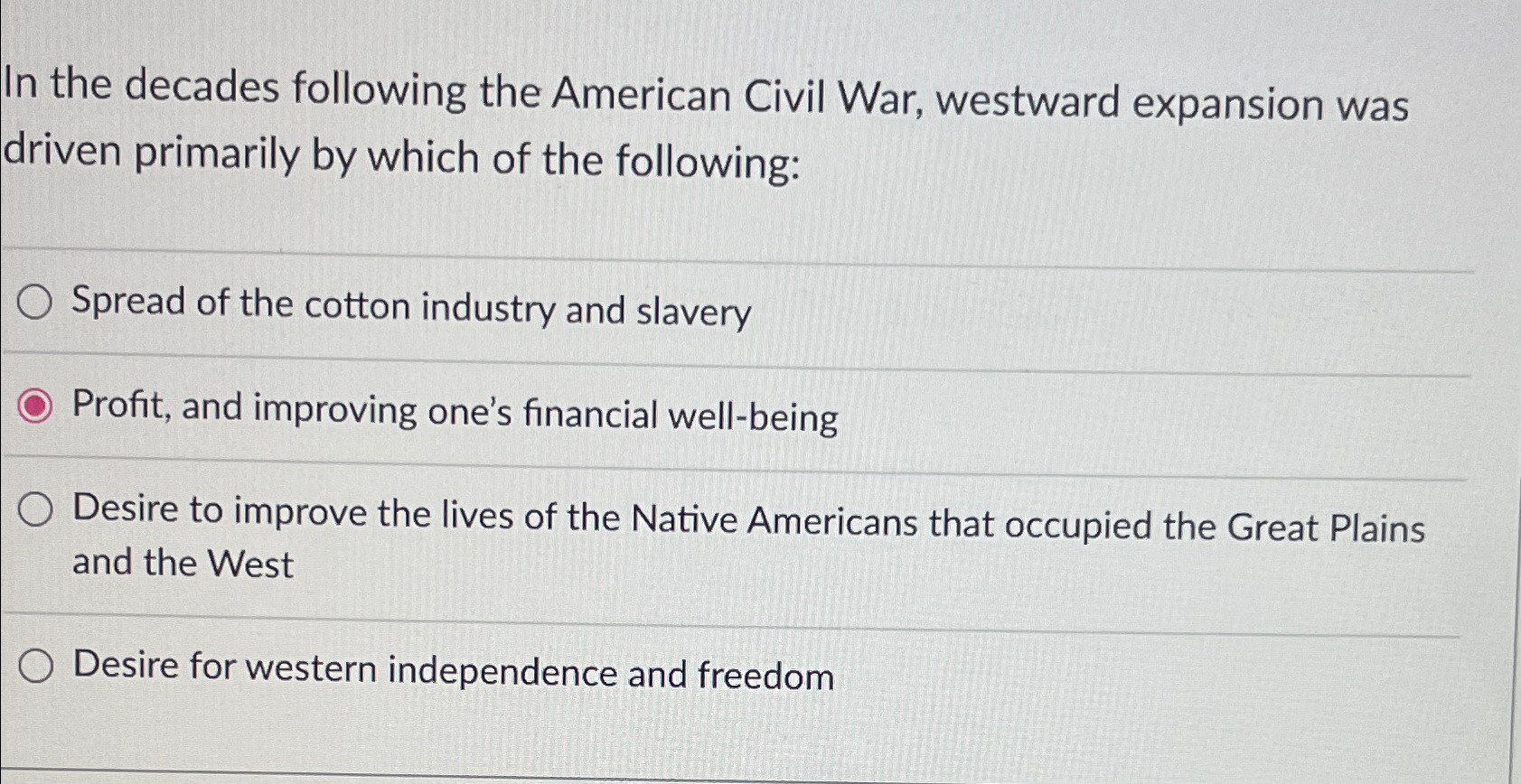 Solved In the decades following the American Civil War, | Chegg.com