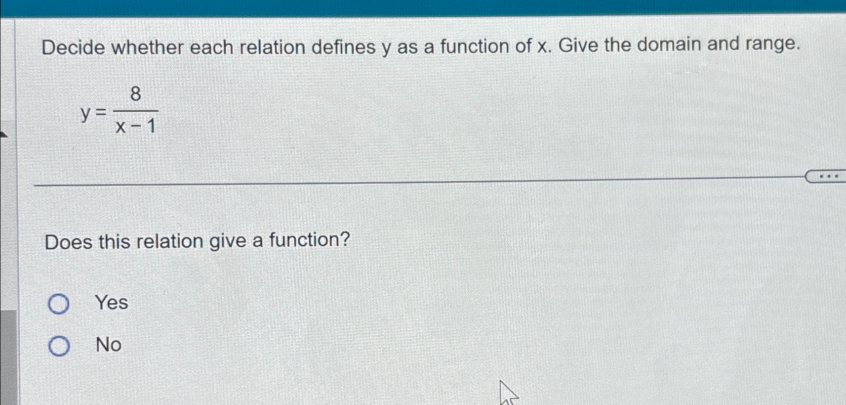 Solved Decide Whether Each Relation Defines Y ﻿as A Function