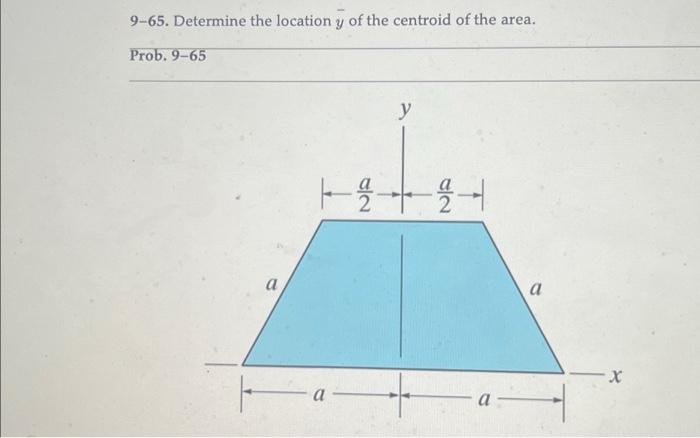 Solved 9-65. Determine the location y of the centroid of the | Chegg.com