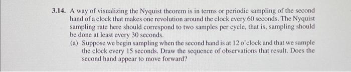 Solved 14 A Way Of Visualizing The Nyquist Theorem Is In
