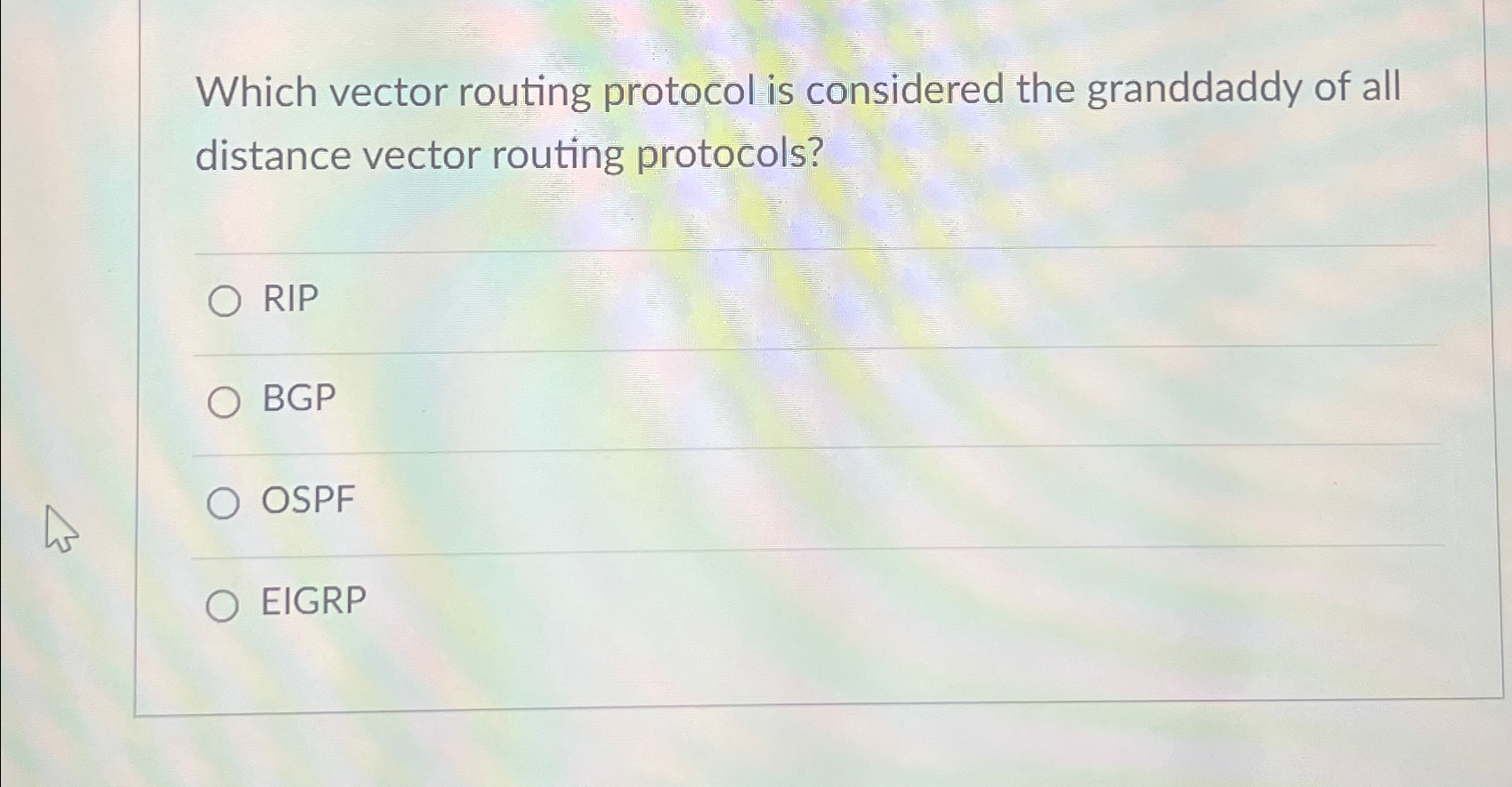 Solved Which vector routing protocol is considered the | Chegg.com