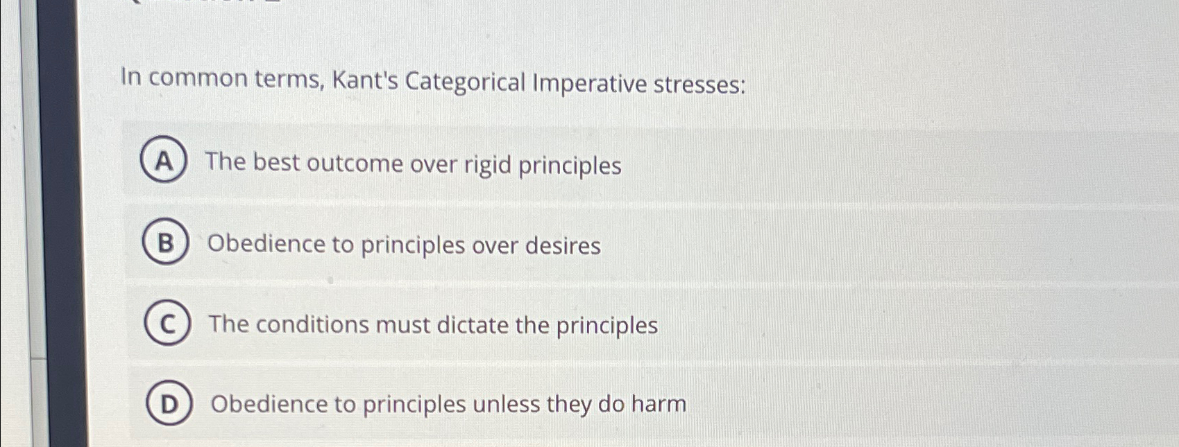 Solved In common terms, Kant's Categorical Imperative | Chegg.com