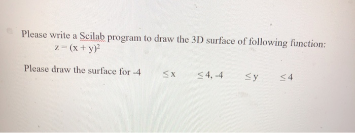 Solved Please Write A Scilab Program To Draw The Graph Of 