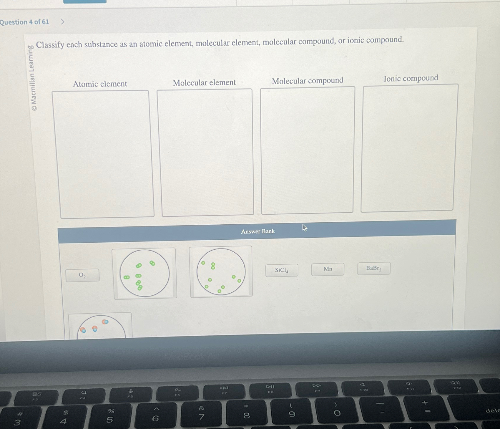 Solved Question 4 ﻿of 61(a) ﻿Classify each substance as an | Chegg.com