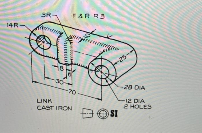 Solved make a fully dimensioned drawing of this part in | Chegg.com
