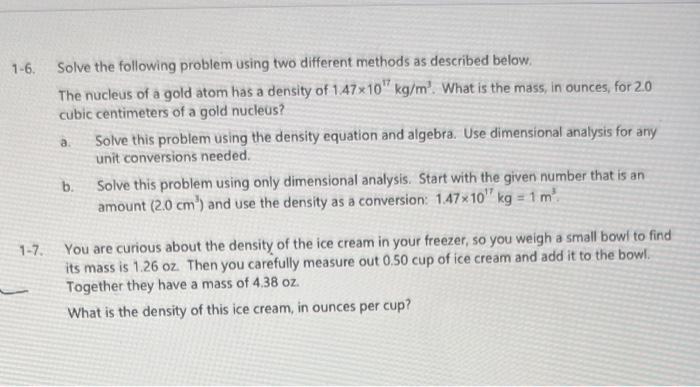 Solved 1-6. Solve the following problem using two different | Chegg.com