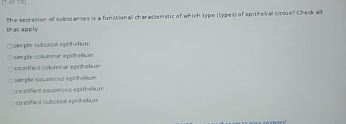Solved The secretion of substances is a functional | Chegg.com
