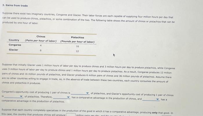 Solved 3. Gains from trade Suppose there exist two imaginary | Chegg.com