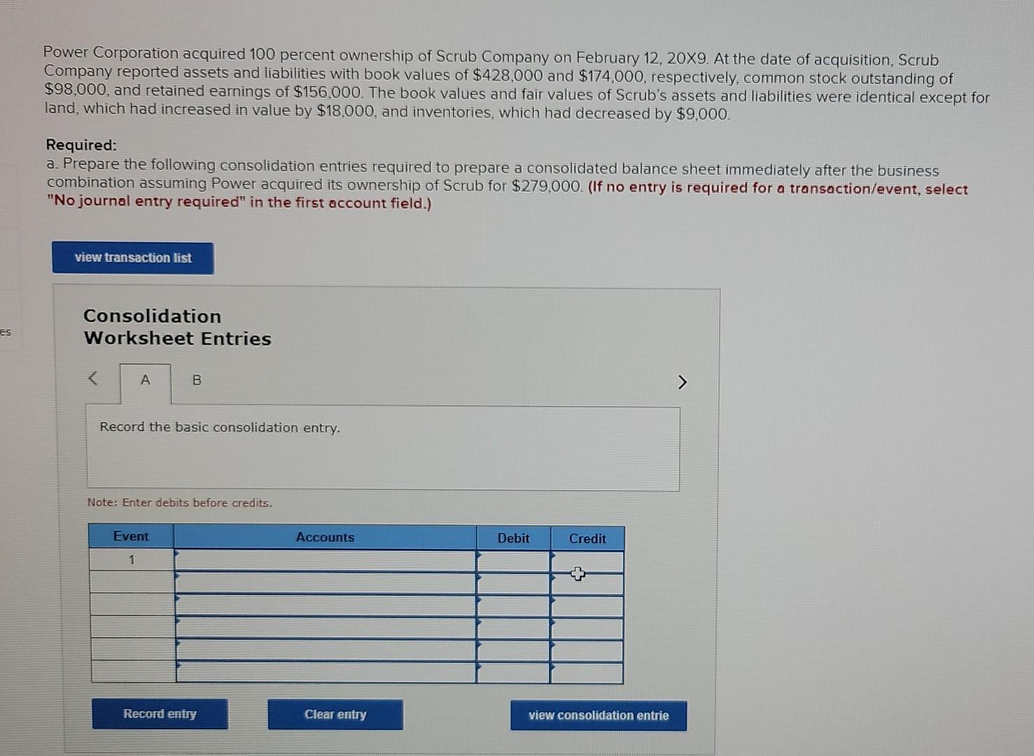 Solved b. Prepare the following consolidation entries | Chegg.com