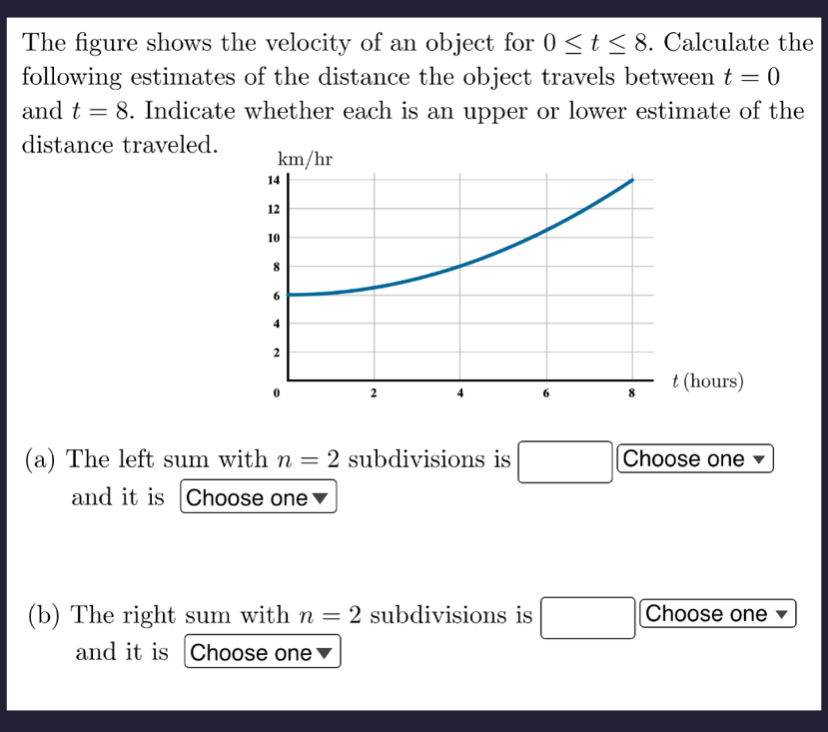 Solved The figure shows the velocity of an object for 0≤t≤8. | Chegg.com