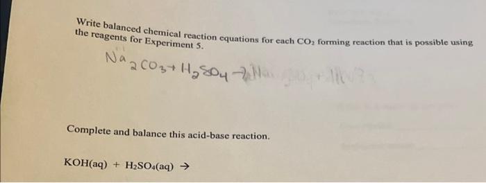 Solved Write balanced chemical reaction equations for each | Chegg.com
