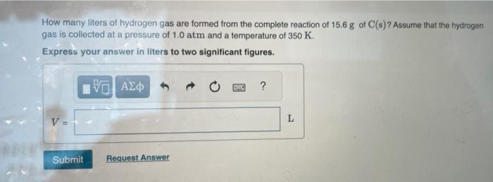 Solved How many liters of hydrogen gas are formed from the | Chegg.com