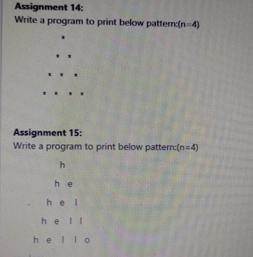 Solved Assignment 14:Write a java program to print below | Chegg.com
