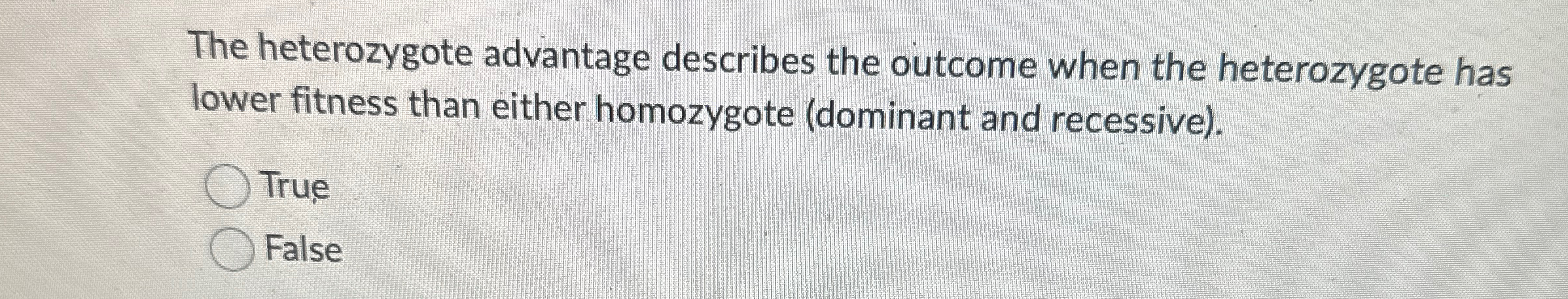 Solved The heterozygote advantage describes the outcome when | Chegg.com