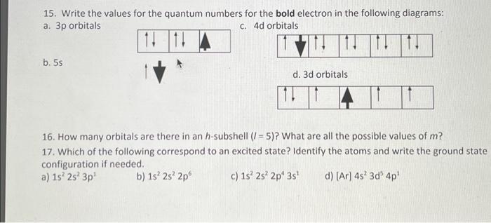 Solved 1. The number of orbitals in a given subshell, such | Chegg.com
