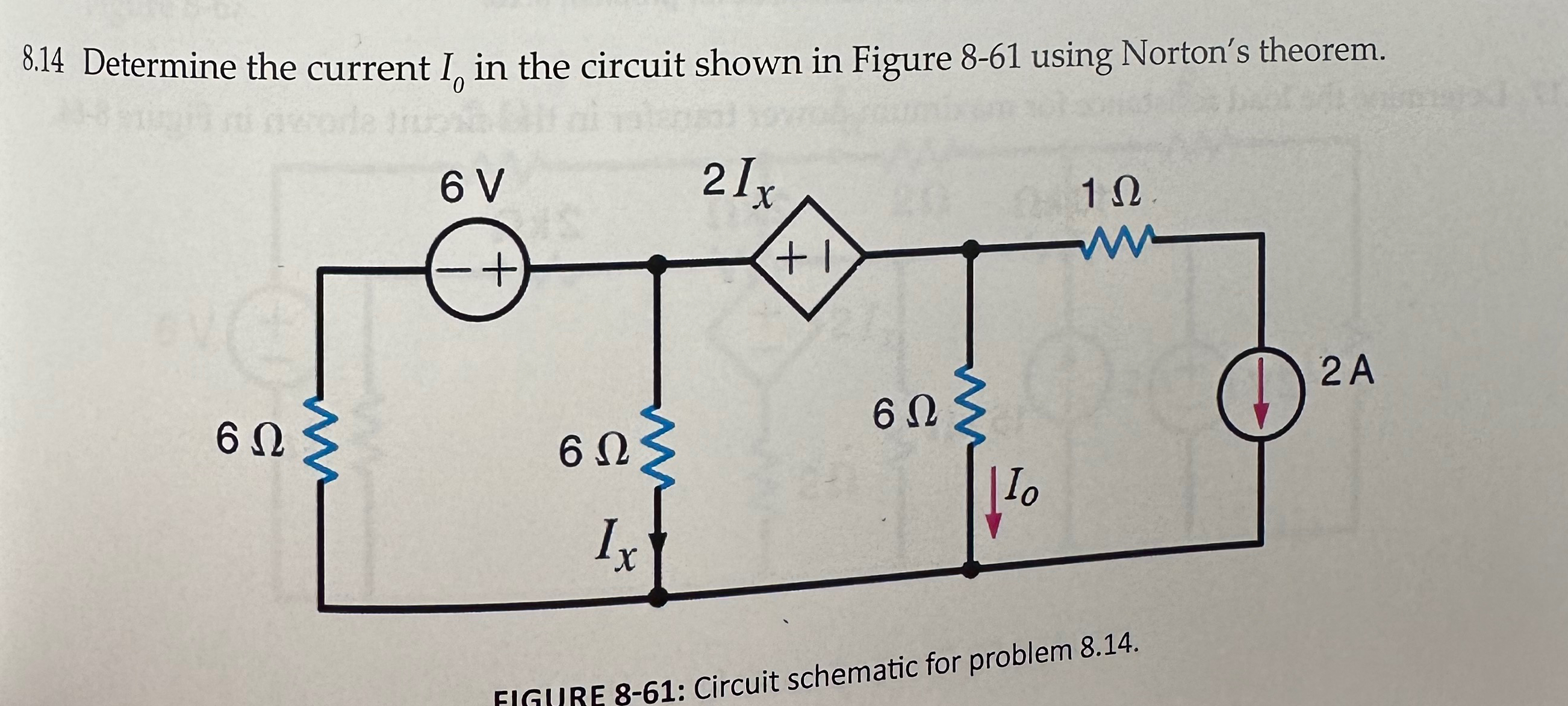 Solved 8.14 ﻿Determine the current I0 ﻿in the circuit shown | Chegg.com