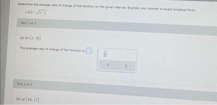 Solved Determine the average rate of change of the function | Chegg.com