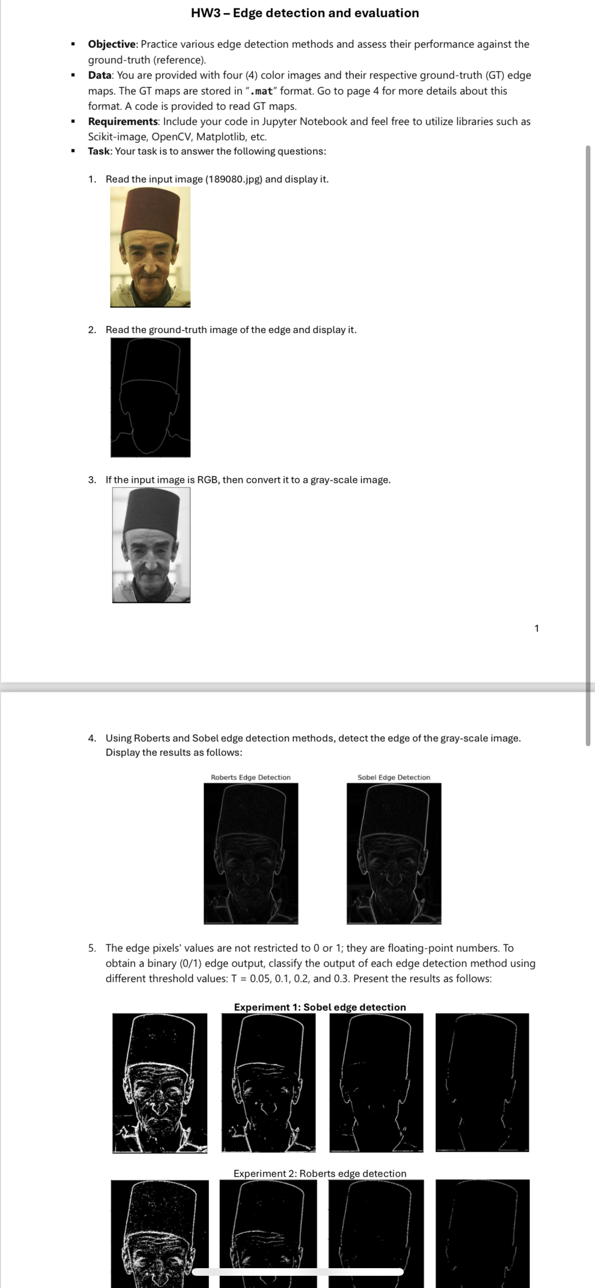 Solved HW3 - ﻿Edge detection and evaluationObjective: | Chegg.com