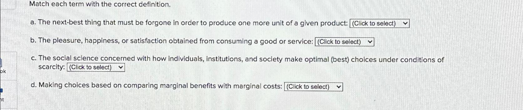 Solved Match each term with the correct definition.a. ﻿The | Chegg.com