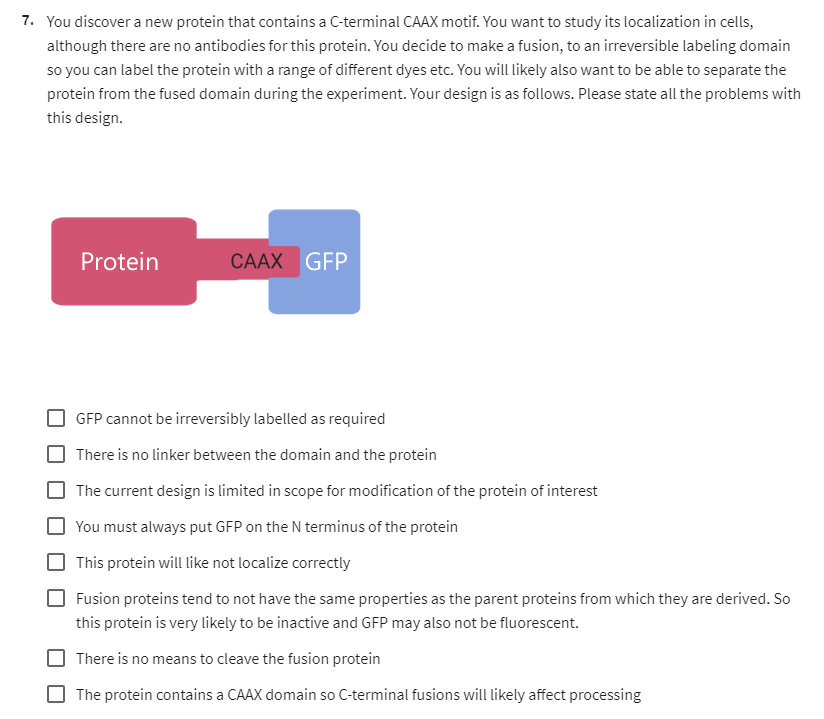 Solved You discover a new protein that contains a C-terminal | Chegg.com